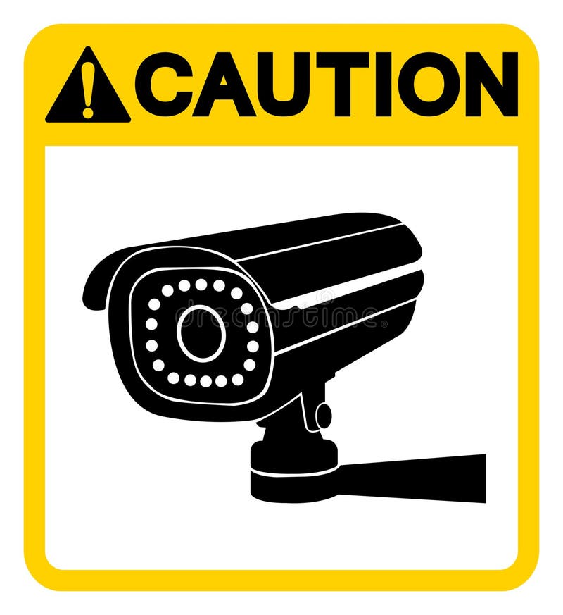 Caution CCTV Symbol Sign, Vector Illustration, Isolate on White ...