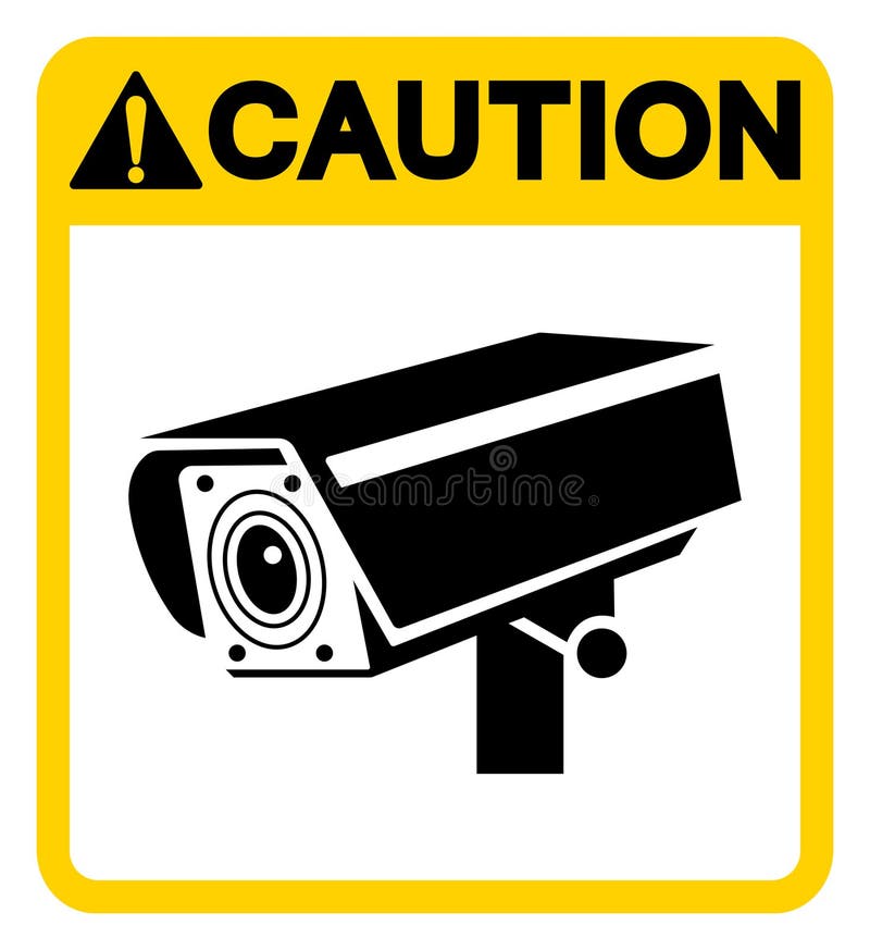 Caution CCTV Symbol Sign, Vector Illustration, Isolate on White ...