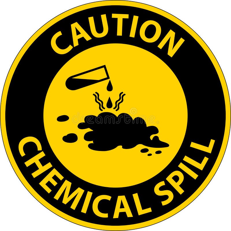 Caution Chemical Spill Sign on White Background Stock Vector ...
