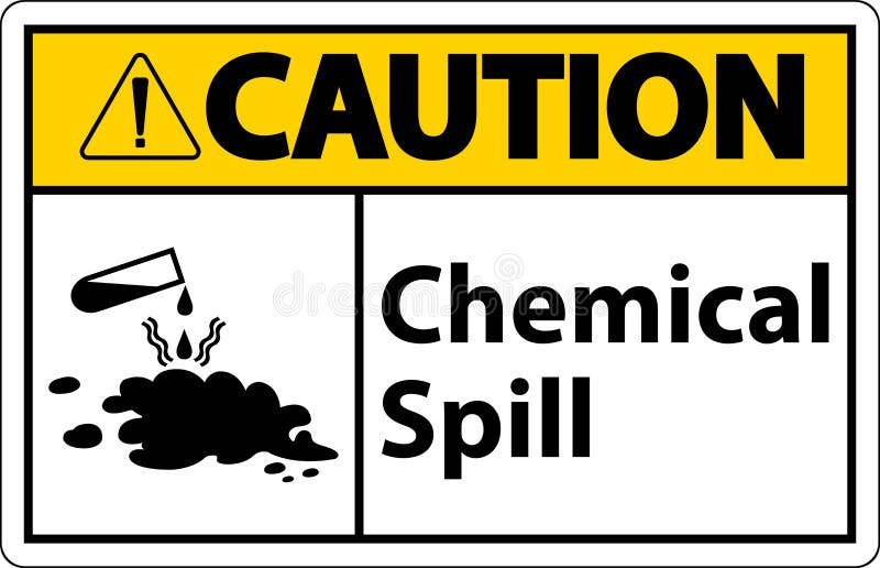 Caution Chemical Spill Sign on White Background Stock Vector ...
