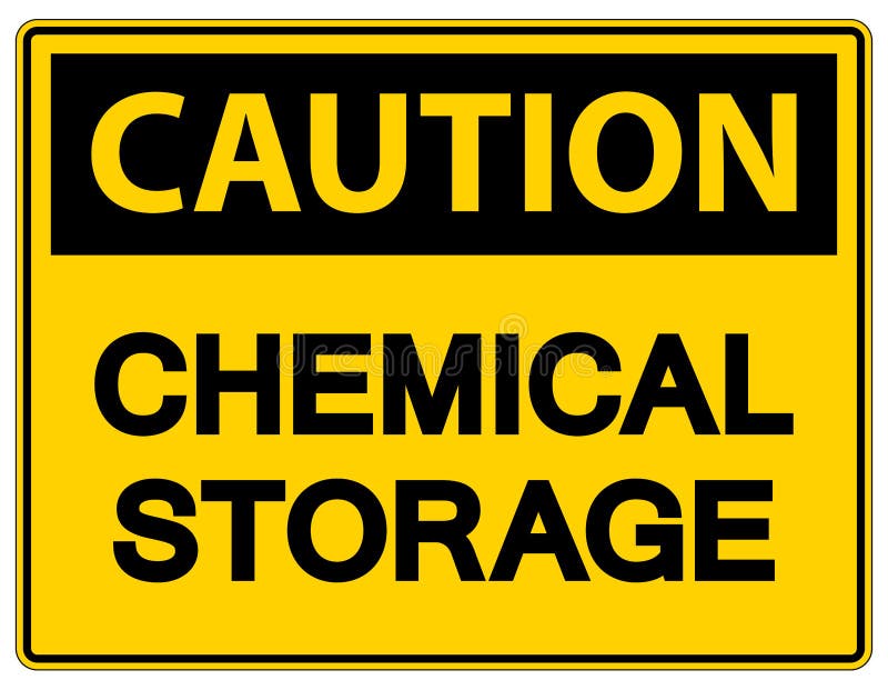 Caution Chemical Storage Sign on White Background Stock Vector ...