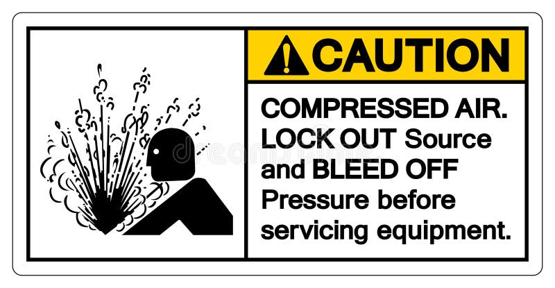 Caution Compressed Air Symbol Sign, Vector Illustration, Isolate on ...