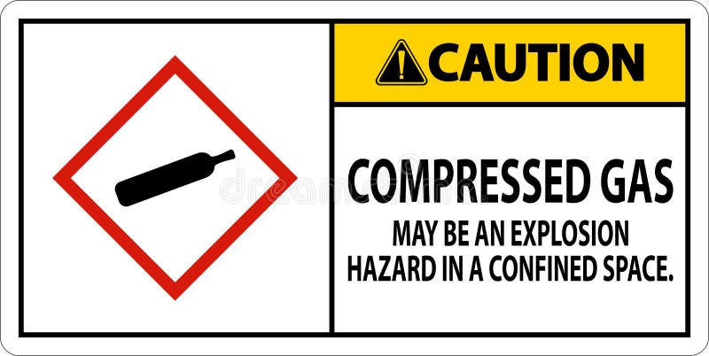 Caution Compressed Gas GHS Sign on White Background Stock Vector ...