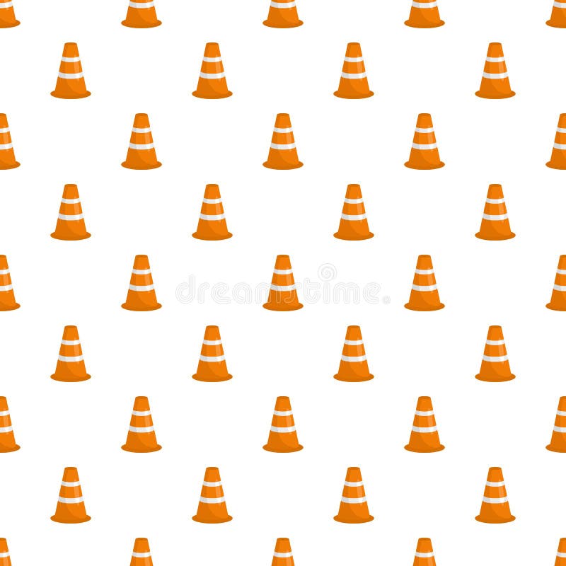 Caution Cone Pattern Seamless Vector Stock Vector - Illustration of ...
