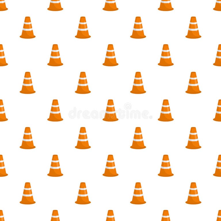 Caution Cone Pattern Seamless Vector Stock Vector - Illustration of ...