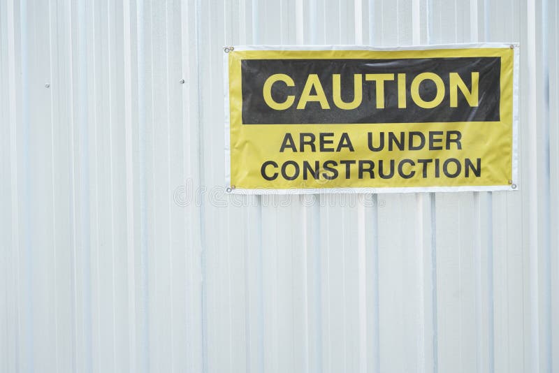 Caution construction area stock image. Image of excavation - 21054381