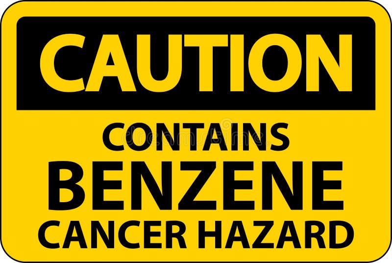 Caution Contains Benzene Sign on White Background Stock Vector ...