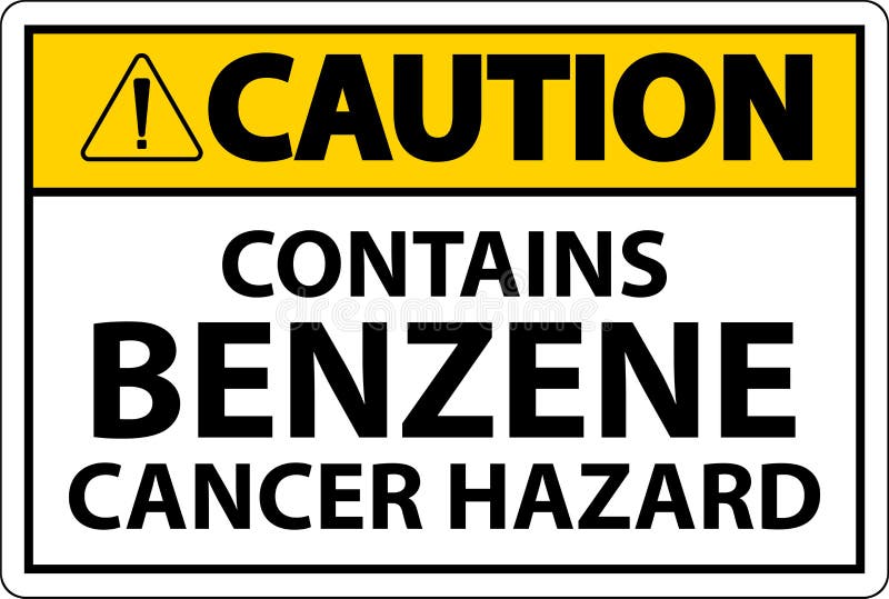 Caution Contains Benzene Sign on White Background Stock Vector ...