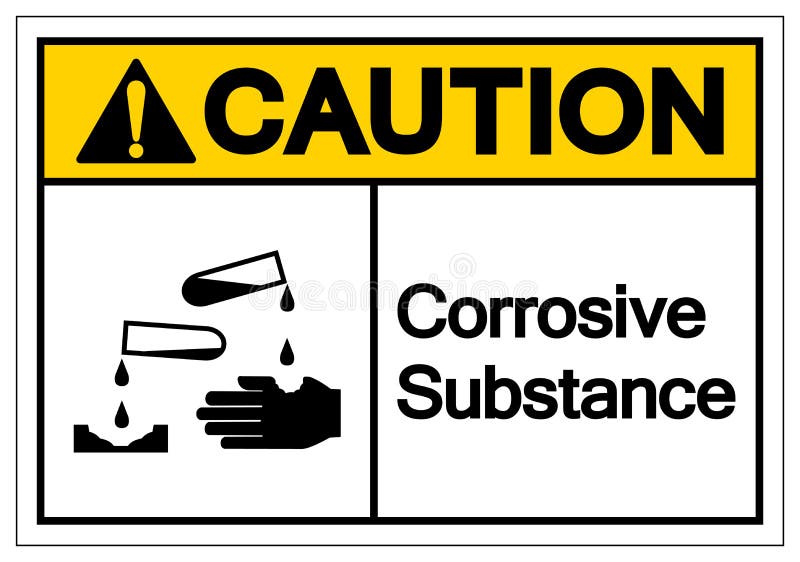 Caution Corrosive Substance Symbol Sign, Vector Illustration, Isolate ...