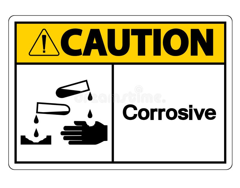 Caution Corrosive Symbol Sign Isolate on White Background,Vector ...