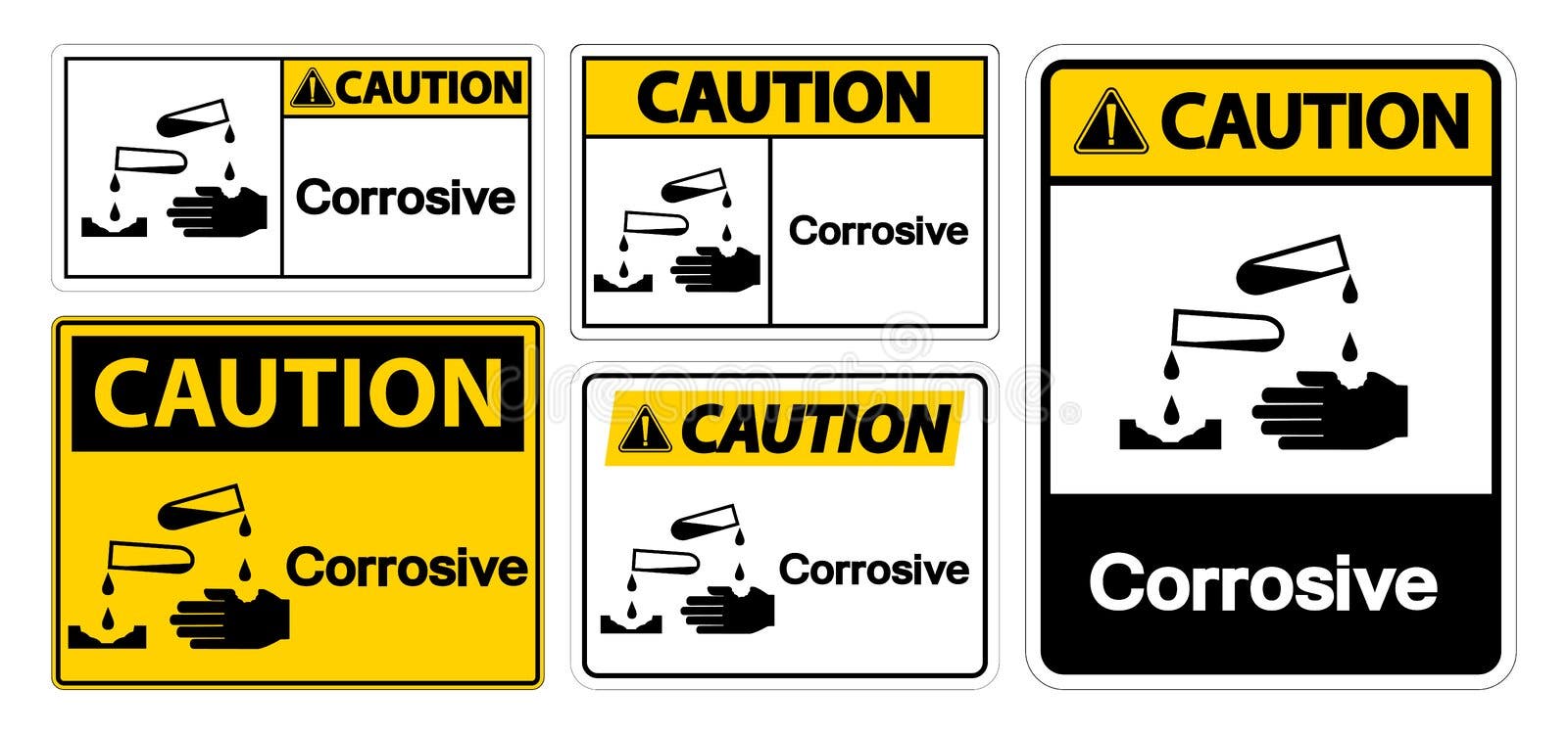 Caution Corrosive Substance Symbol Sign, Vector Illustration, Isolate ...