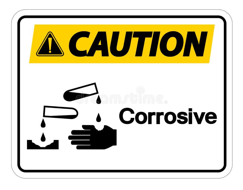 Caution Corrosive Symbol Sign Isolate on White Background,Vector ...