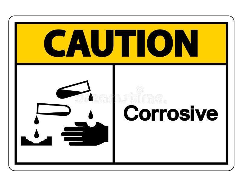 Caution Corrosive Symbol Sign Isolate on White Background,Vector ...