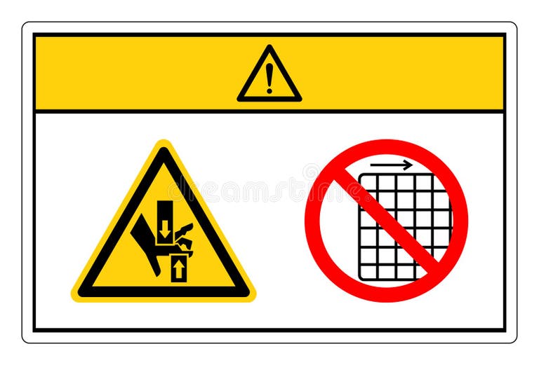 Caution Crush Hand Top Bottom Do Not Remove Guard Symbol Sign, Vector ...