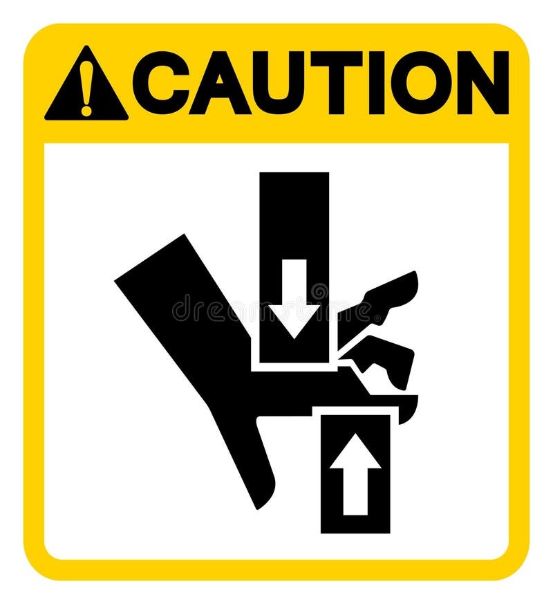 Caution Crush Hand Top Bottom Symbol Sign, Vector Illustration, Isolate ...