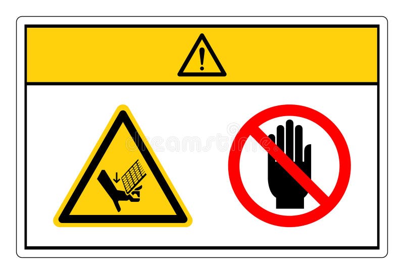 Caution Crush Hazard Do Not Touch Symbol Sign, Vector Illustration ...