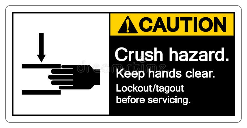 Caution Crush Hazard Keep Hands Clear Symbol Sign, Vector Illustration ...