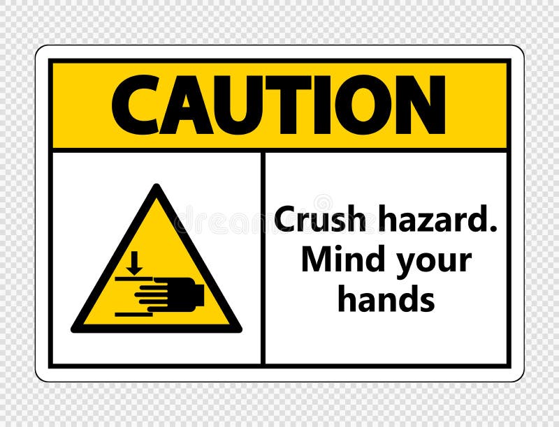 Caution Crush Hazard Stay Clear of Palletizer Symbol Sign, Vector ...
