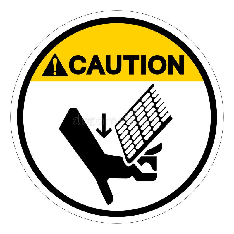 Caution Crush and Cutting Hand Hazard Symbol Sign, Vector Illustration ...