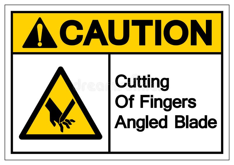 Caution Cutting of Fingers Angled Blade Symbol Sign, Vector ...