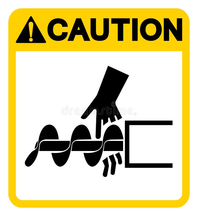 Caution Cutting of Fingers or Hand Auger Symbol Sign, Vector ...