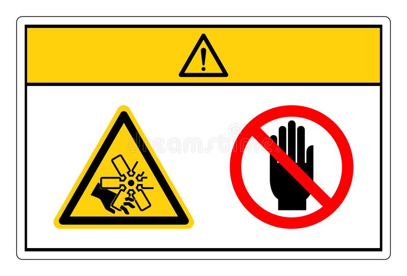 Caution Cutting of Fingers or Hand Engine Fan Do Not Touch Symbol Sign ...