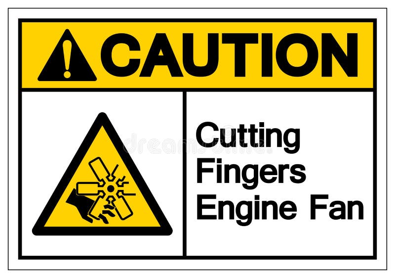 Caution Cutting of Fingers or Hand Engine Fan Symbol Sign, Vector ...