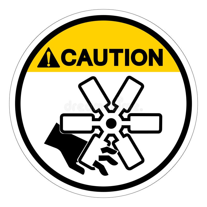 Caution Cutting of Fingers or Hand Engine Fan Symbol Sign, Vector ...