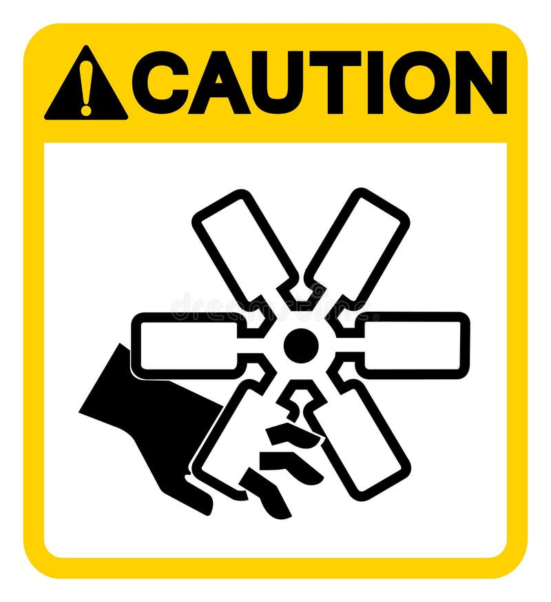 Caution Cutting of Fingers or Hand Engine Fan Symbol Sign, Vector ...