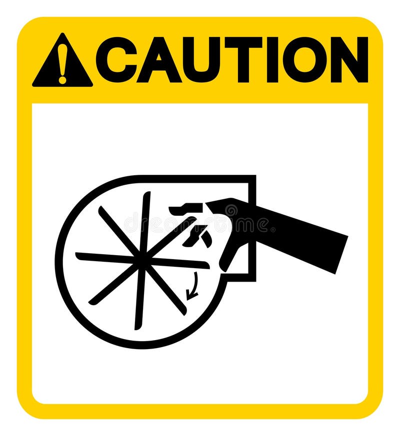 Caution Cutting of Fingers or Hand Rotating Blade Symbol Sign, Vector ...