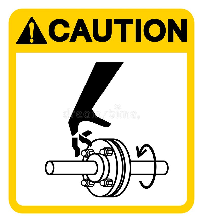 Caution Cutting of Fingers Rotating Shaft Symbol Sign, Vector ...