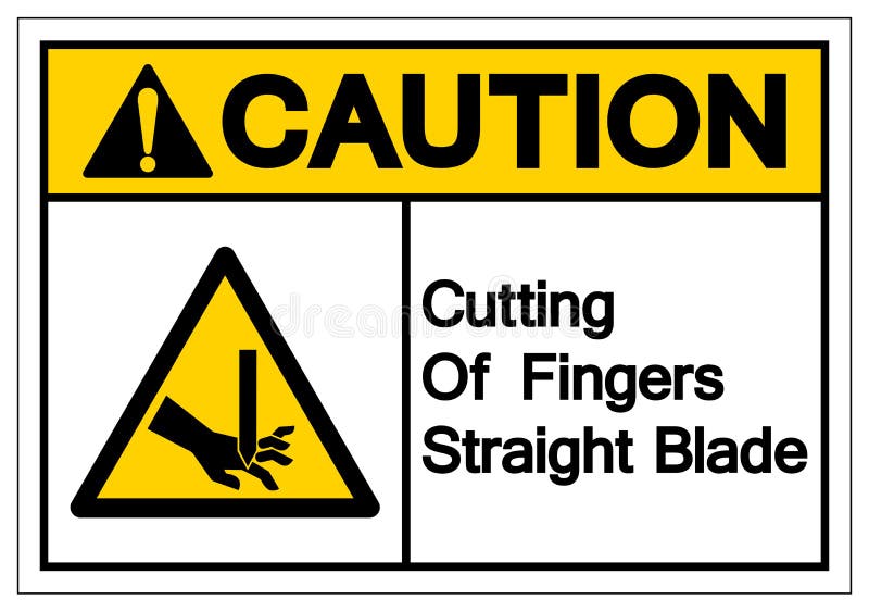 Caution Cutting of Fingers Straight Blade Symbol Sign, Vector ...