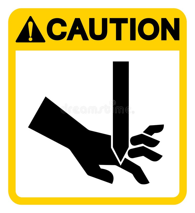 Caution Cutting of Fingers Straight Blade Symbol Sign, Vector ...