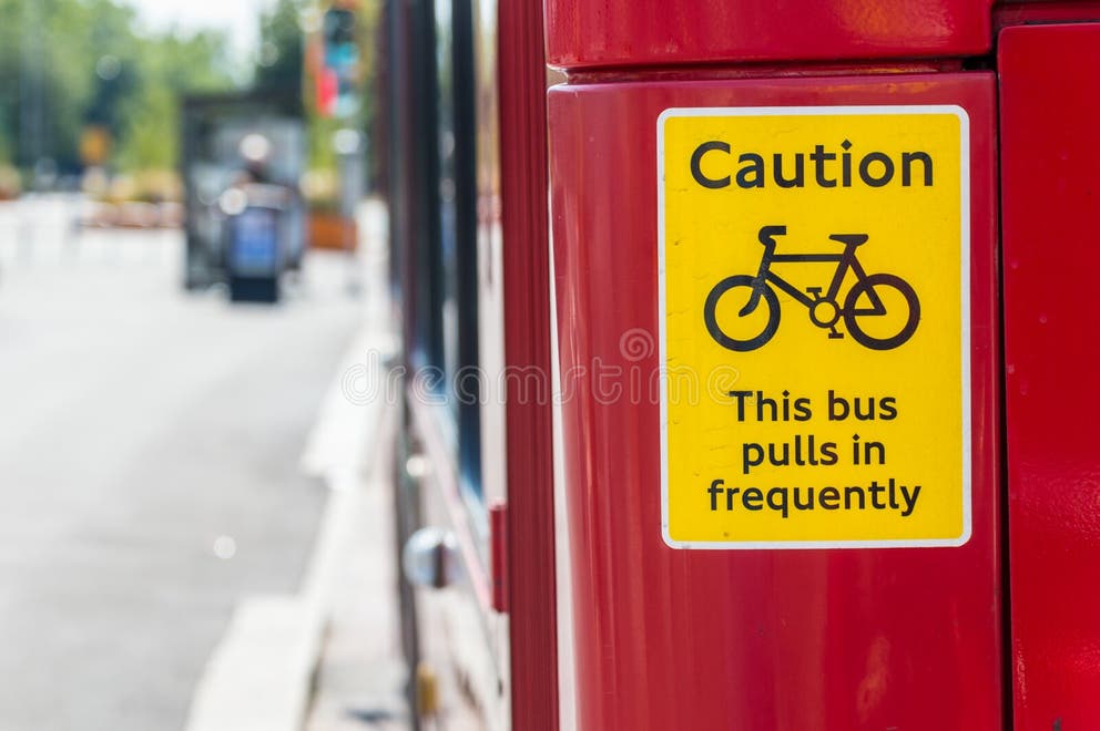 Caution cyclists stock image. Image of cyclingsafety - 193803851