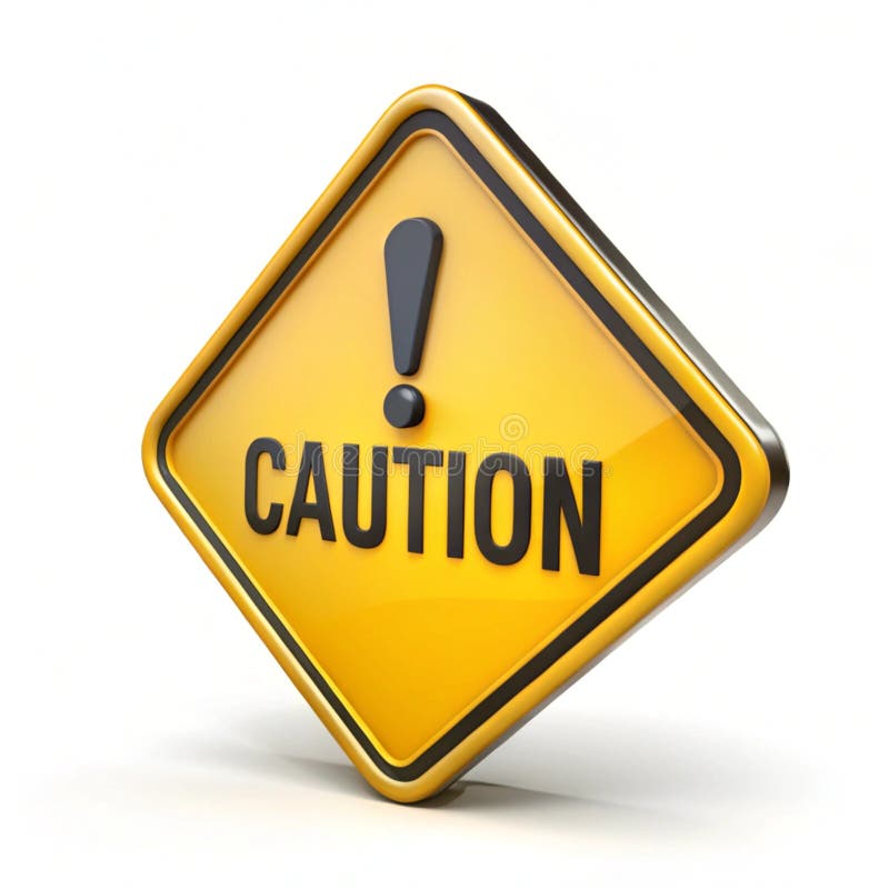 Caution 3D Illustration Isolated Stock Illustration - Illustration of ...