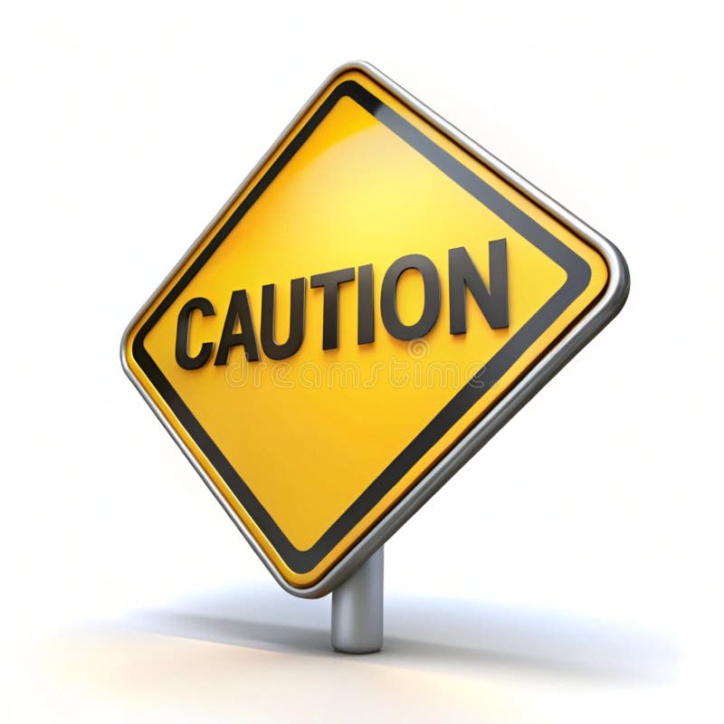 Caution 3D illustration stock illustration. Illustration of icon ...