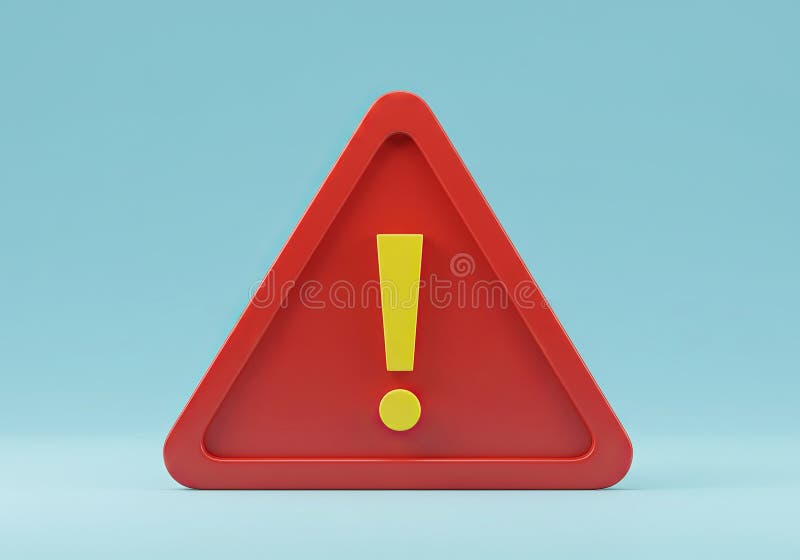 Caution Danger Alert Warning Symbol in Red Triangle Icon Stock ...