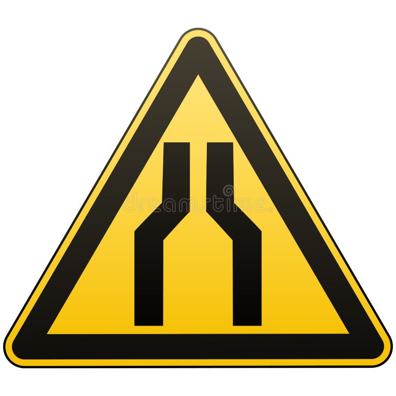 Carefully Narrow the Passage. Caution - Danger. Warning Sign Stock ...