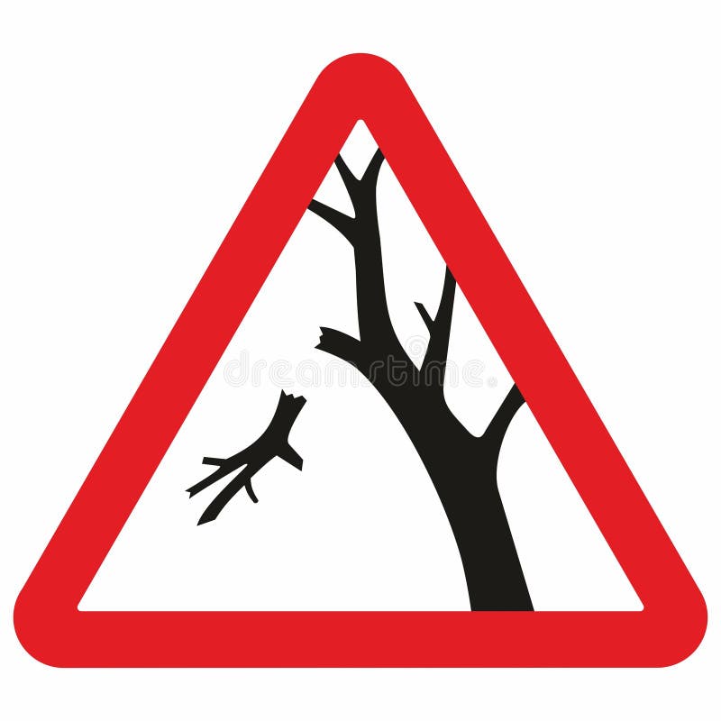 Caution Danger of Falling Branches, Trees, Red Triangle, Vector, Eps ...