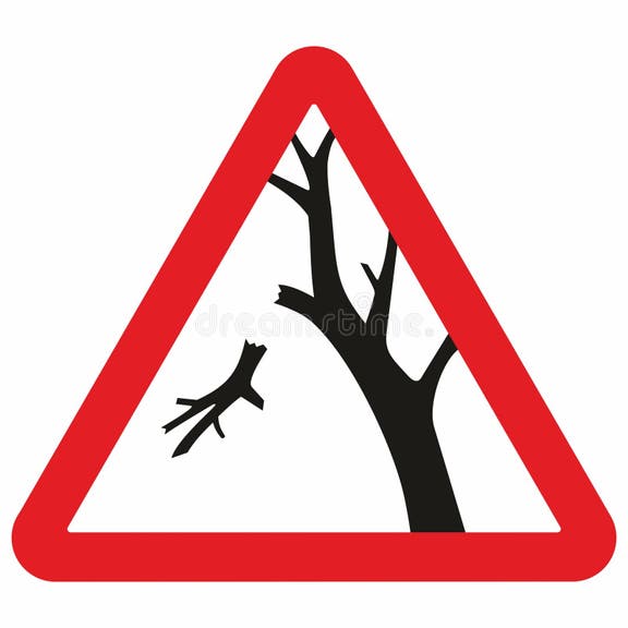 Caution Danger of Falling Branches, Trees, Red Triangle, Vector, Eps ...