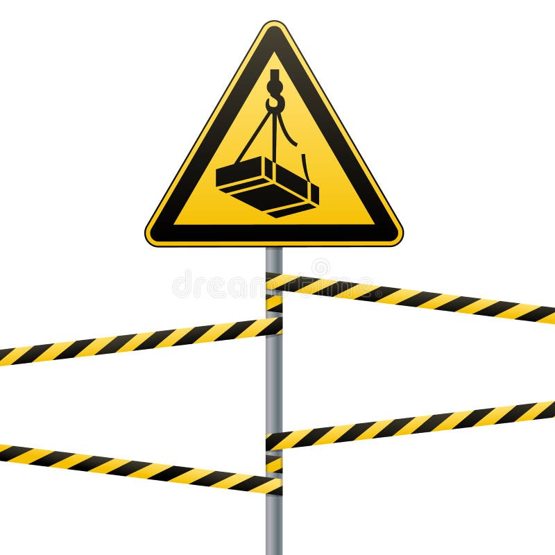 Caution - Danger May Fall from the Height of the Load. Safety Sign. the ...