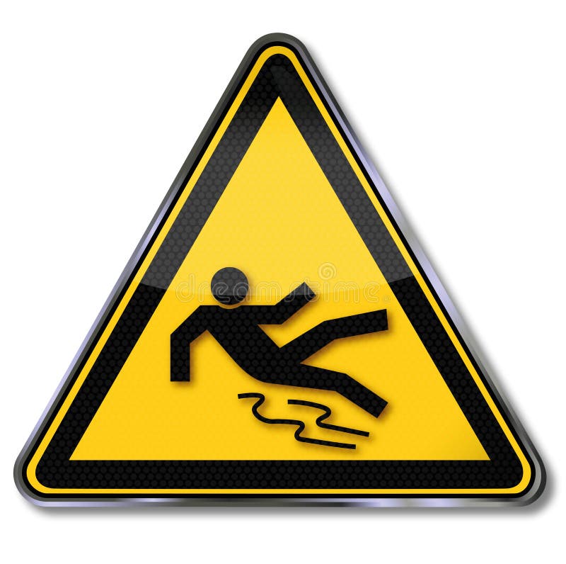 Warning Sign Slippery Ground Stock Illustrations – 333 Warning Sign ...