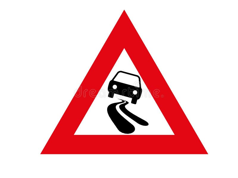 Caution - Danger of Slipping Vector Warning Sign Isolated Stock ...