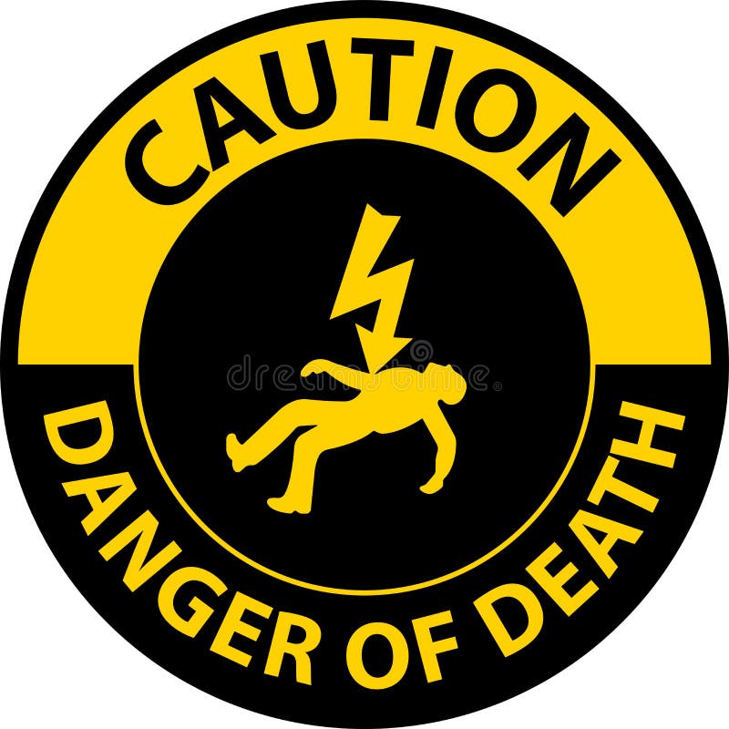 Caution of Death Sign on White Background Stock Vector - Illustration ...