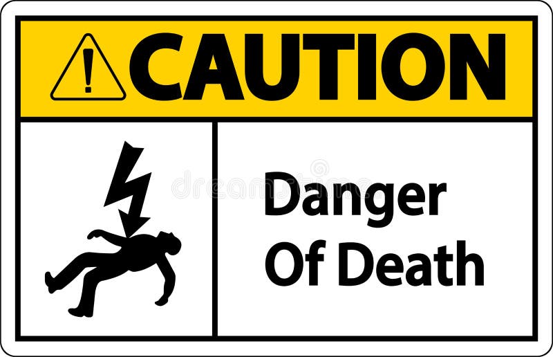 Caution of Death Sign on White Background Stock Vector - Illustration ...