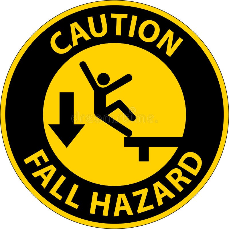 Caution Do Not Cross without Fall Protection Sign on White Background ...