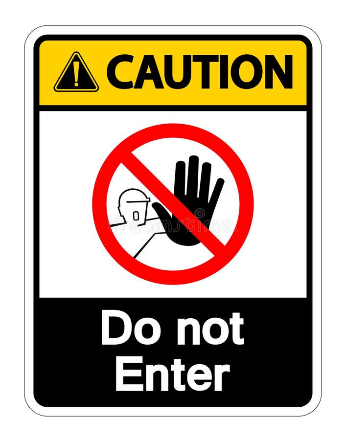 Caution Do Not Enter Symbol Sign on White Background Stock Vector ...