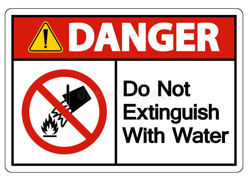 Caution Do Not Extinguish with Water Symbol Stock Vector - Illustration ...