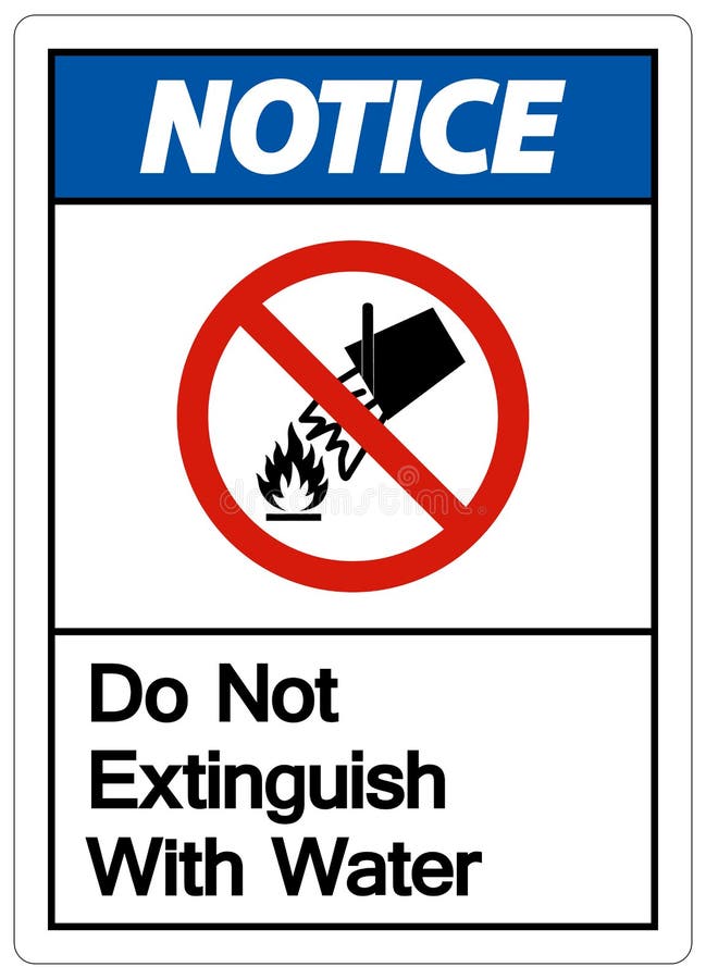 Caution Do Not Extinguish with Water Symbol Stock Vector - Illustration ...
