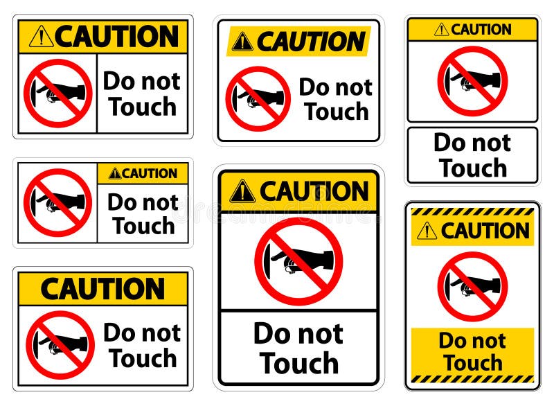 Caution Do Not Touch Sign Label on Transparent Background Stock Vector ...